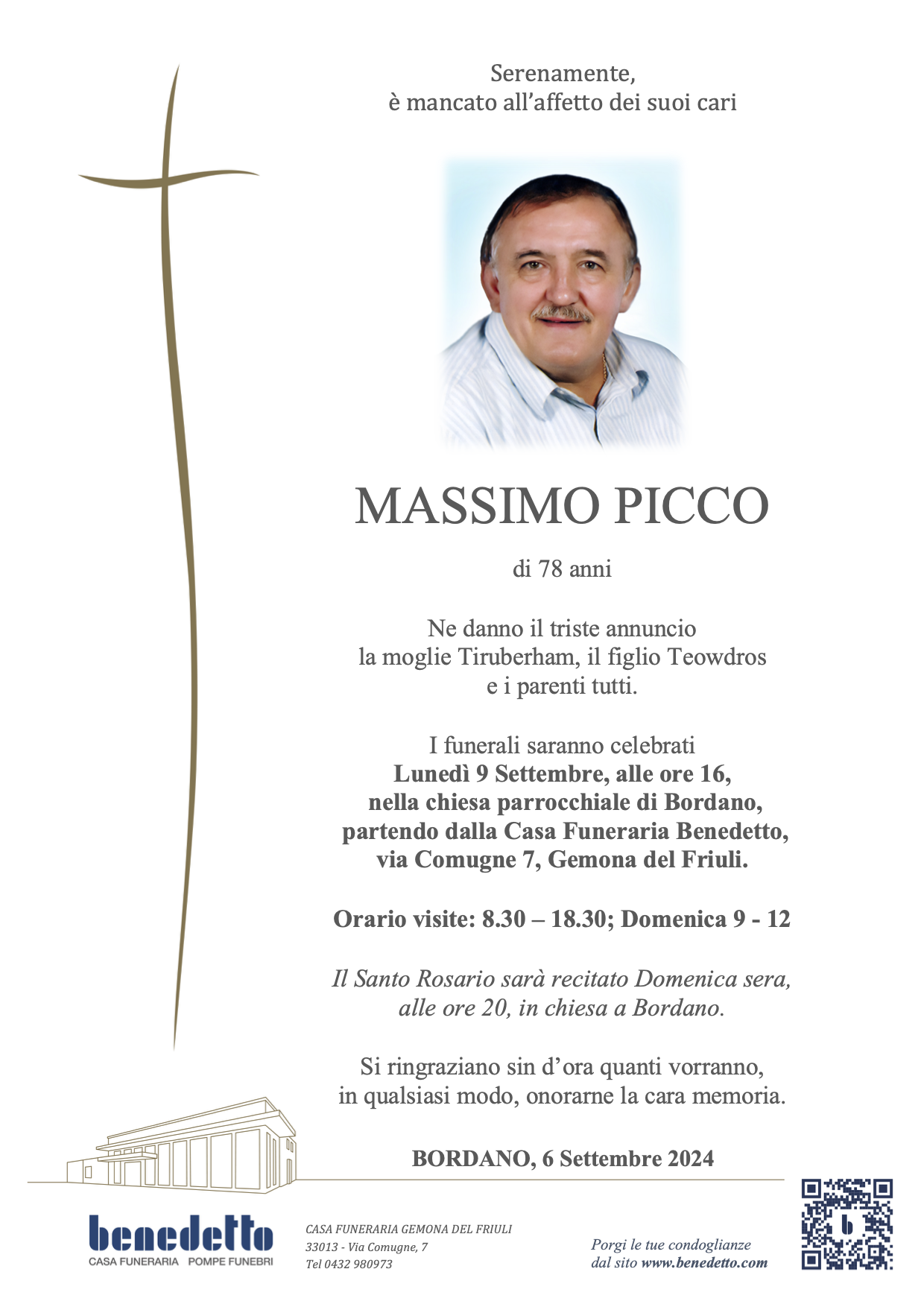 MASSIMO PICCO - Necrologio e condoglianze su Benedetto