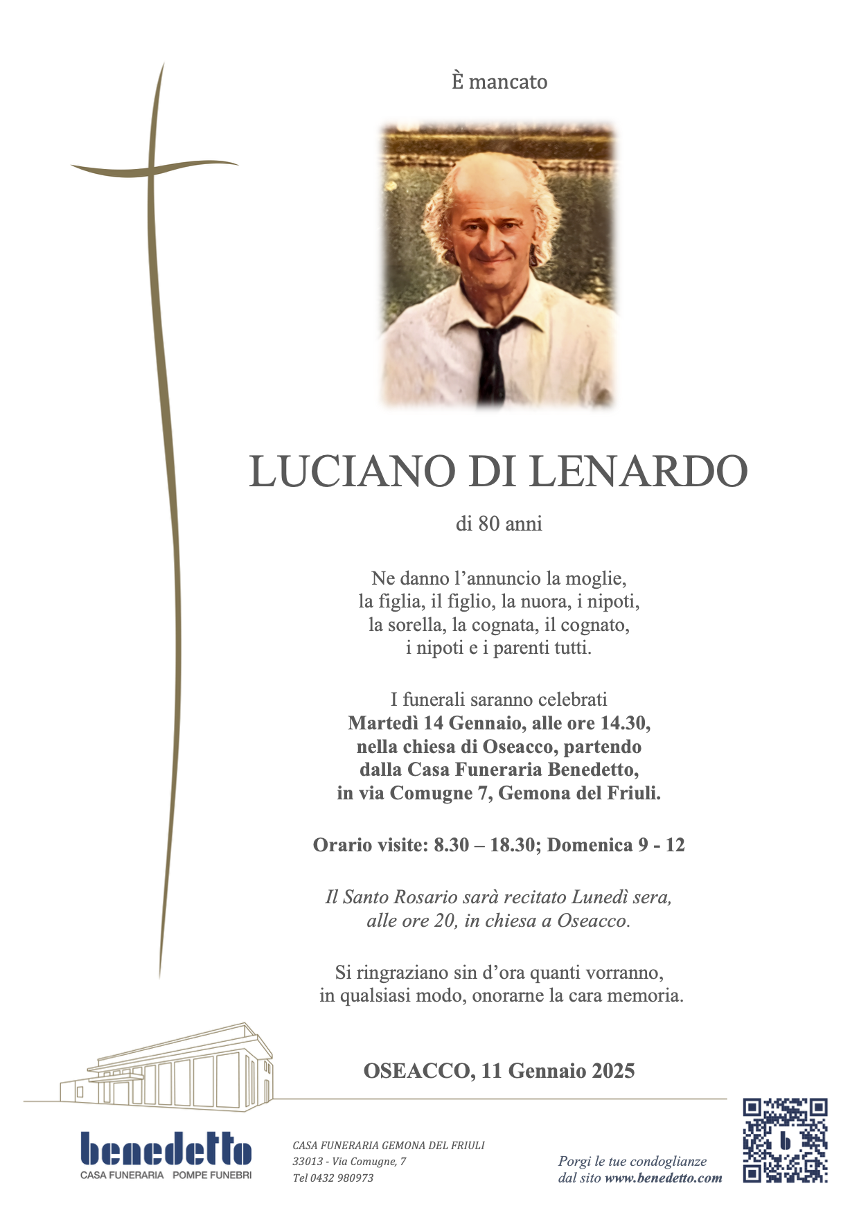 LUCIANO DI LENARDO - Necrologio e condoglianze su Benedetto